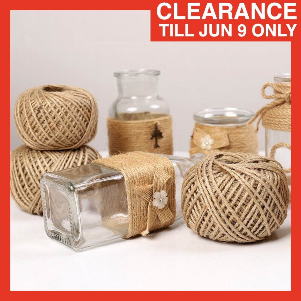 (30M WEAR RESISTANT) EW Natural Brown Jute Hemp Rope Twine String Guni ...