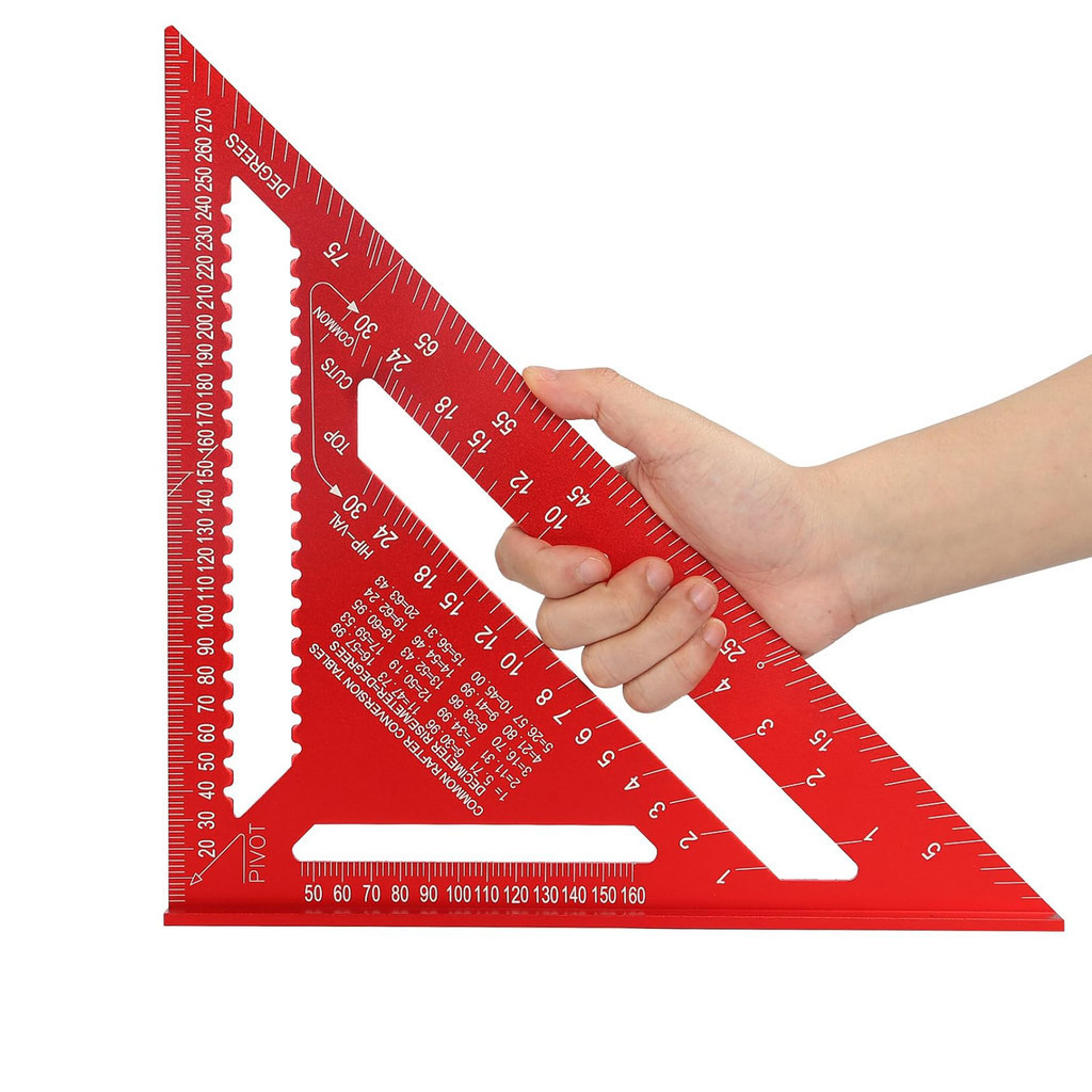 Woodworking Rafter Carpenter Square Aluminum Alloy Red, Triangle Ruler ...