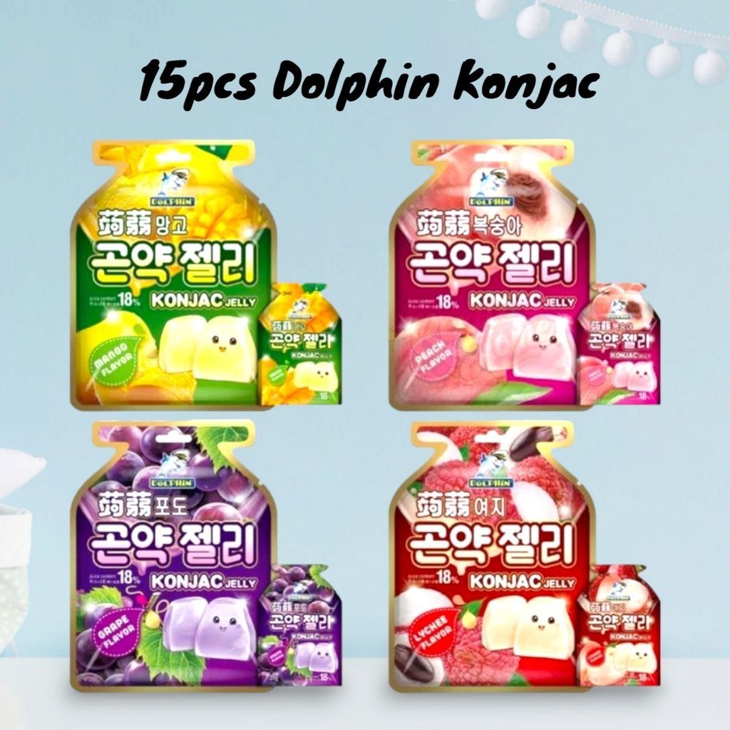 Captain Dolphin Konjac Jelly [Grape / Mango / Peach / Lychee] 15pcs x 20g | Shopee Malaysia
