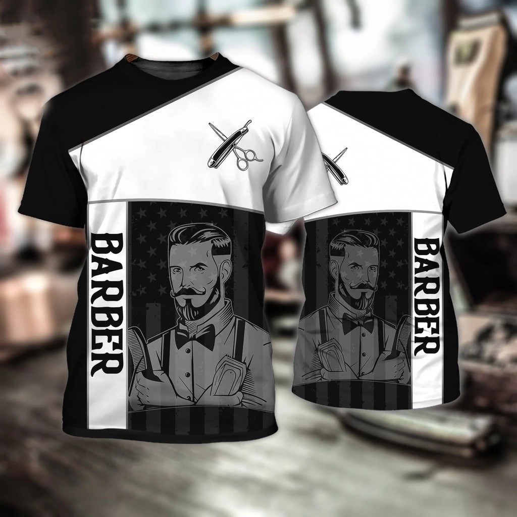 New Barber Shop T-Shirts Hairdresser 3D Print Streetwear Men Women ...