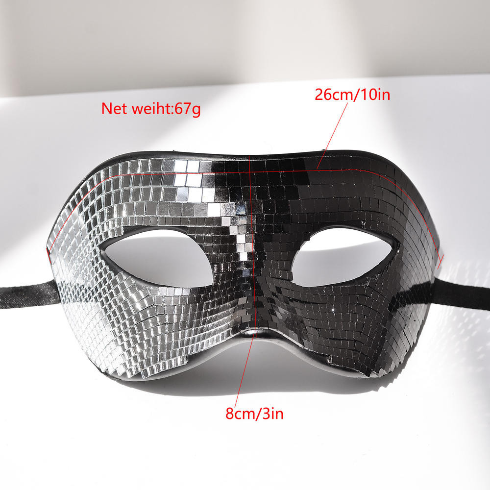 Disco Ball Glitter Face Mask Venetian Masquerade Mask For Women Men ...