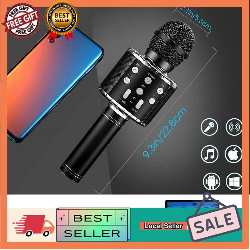 🚚FREE GIFT🎁The ShopKl🚚DD Wireless Karaoke Microphone With LED Portable ...
