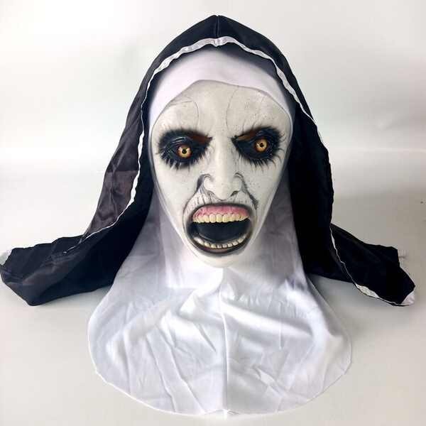 topeng muka hantu Nun Mask Cos Conjuring 2 Halloween Horror Mask ...