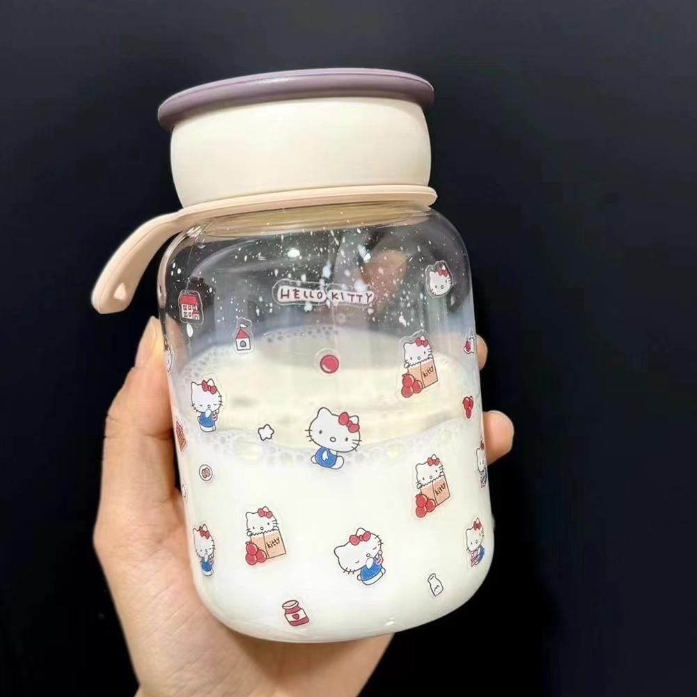 500ml Cute Cartoon Plastic Cup Portable Milk Coffee Cup Tea Separation ...