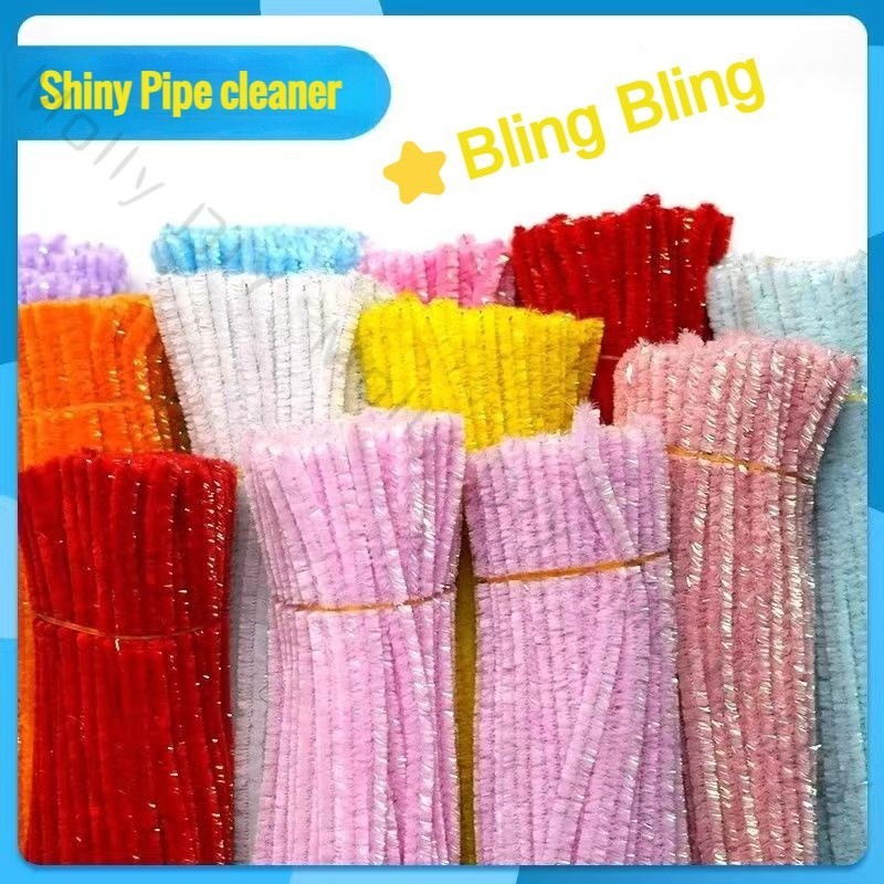 Ready stock 100PCS 2024 New Bling Bling Shiny Colorful Pipe cleaner ...
