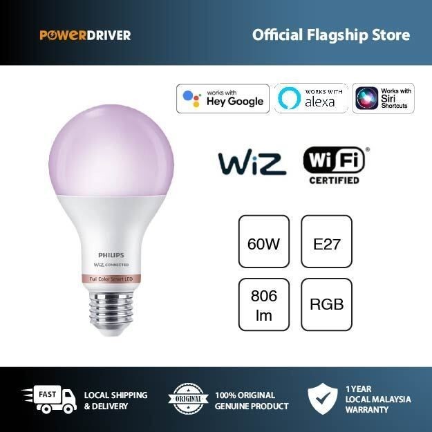 Philips WIZ PHI WFB 9-60W A60 E27 RGB | Shopee Malaysia