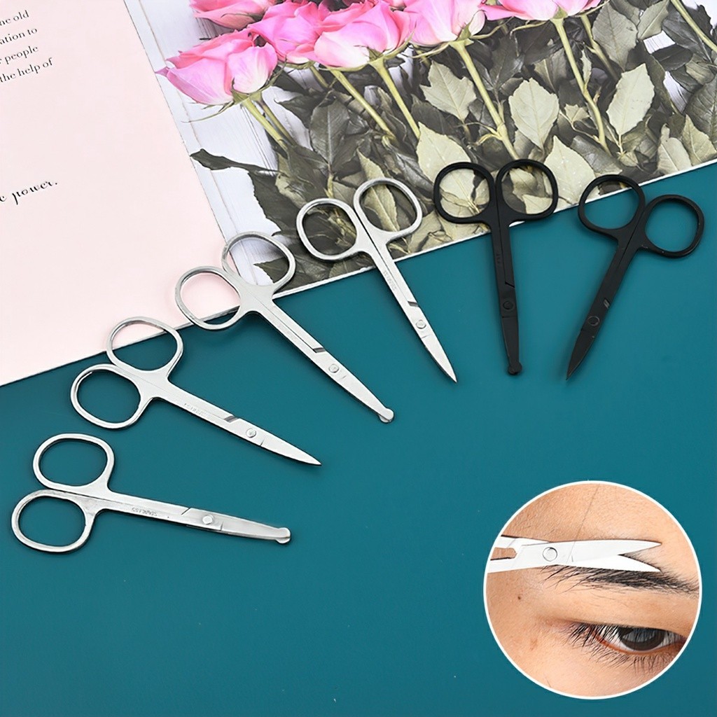 Safe round head nose hair trimming scissors, high quality stainless ...