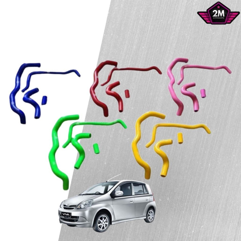 SILICONE 5LAYER RADIATOR HOSE FULL SET ORIGINAL TF THAILAND - PERODUA ...