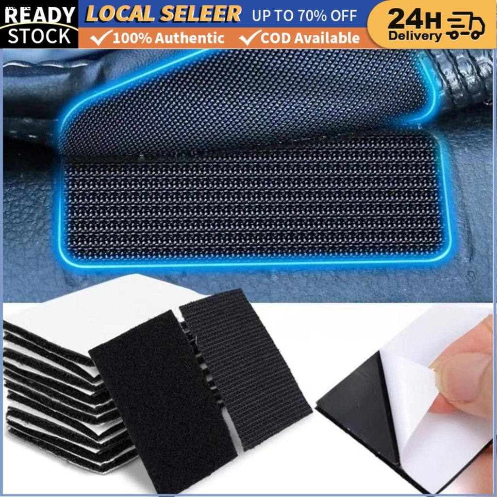10Pairs DOUBLE SIDED ADHESIVE VELCRO TAPE Carpet Fixing Sticker Car ...