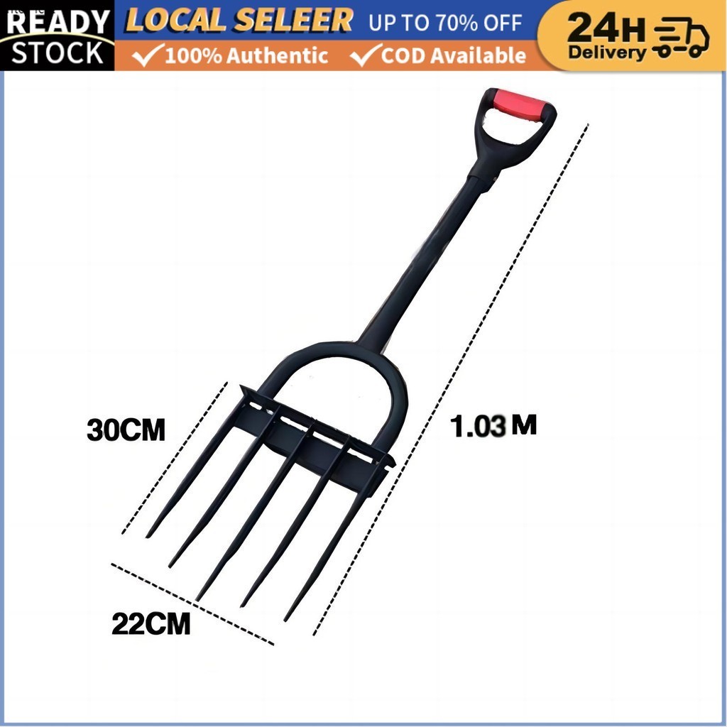 Farm 5-tooth Fork Agricultural Plant Shovel Alat Berkebun Digging Fork ...