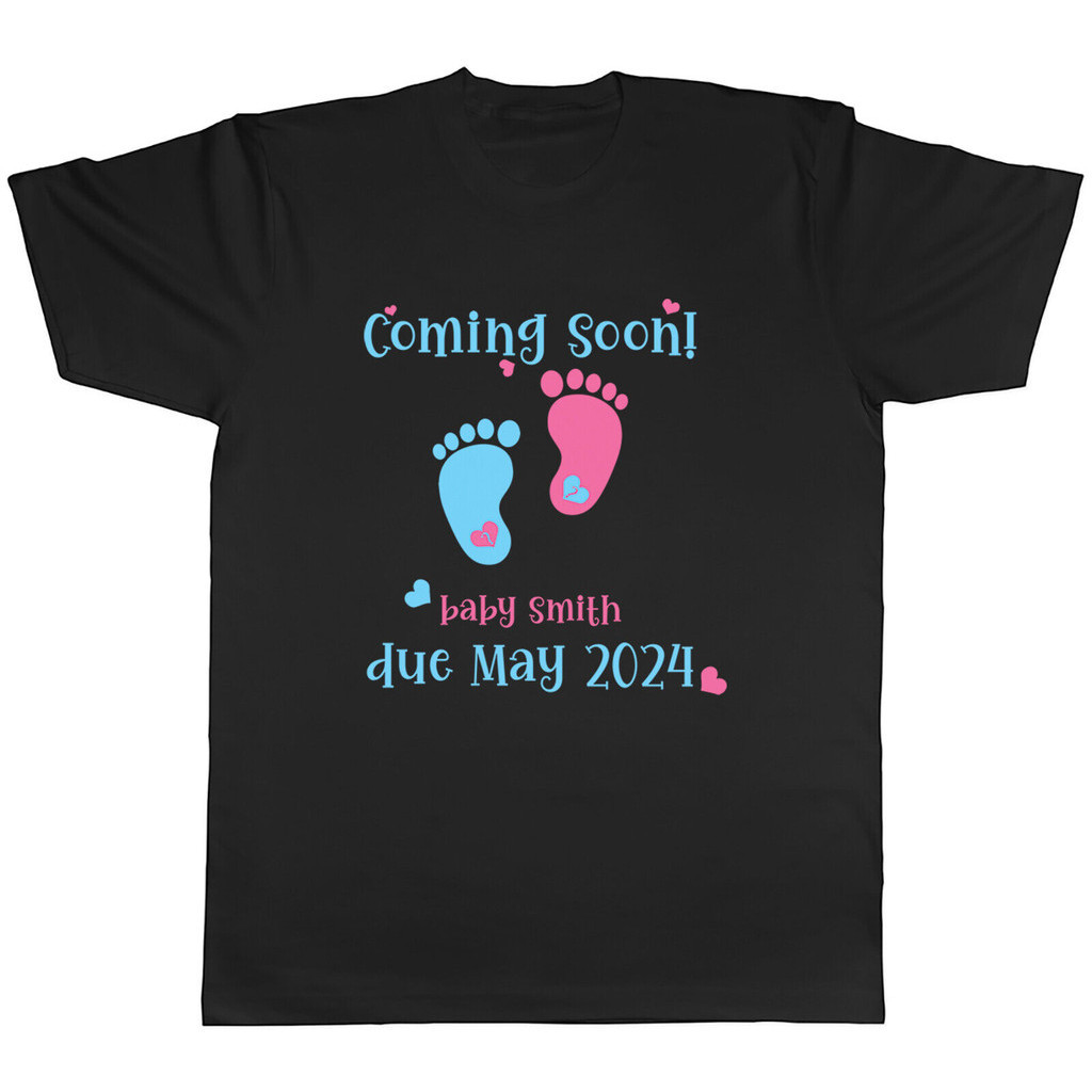 Personalised Reveal Mens T-Shirt Coming Soon Pregnancy Announcement ...