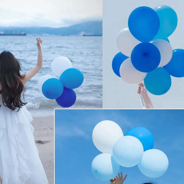 balloon birthday set balloon stick balloon set Sky biru biru biru gelap ...