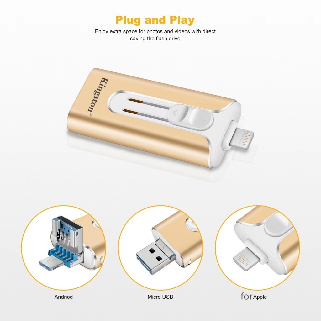Kingston 1TB 3 in 1 OTG Flash Drive Waterproof for lightning iPhone ...