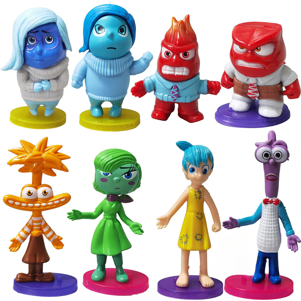 New 8-11CM Inside Out Figure Set Joy Fear Anger Disgust Sadness ...