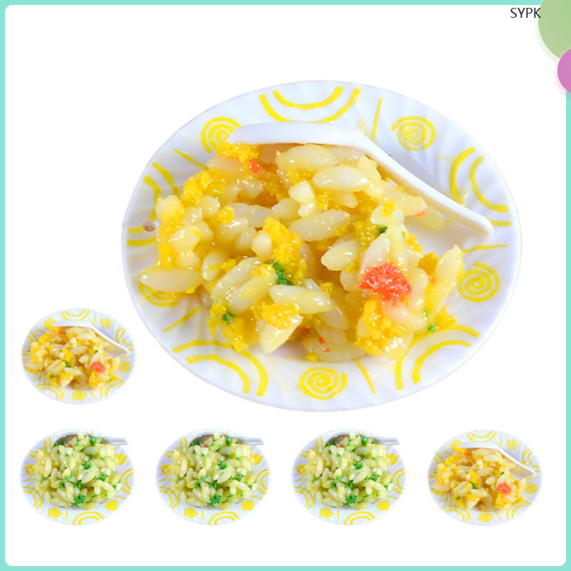 Simulated Fried Rice Model Pretend Play Food Toy Landscape Small House ...
