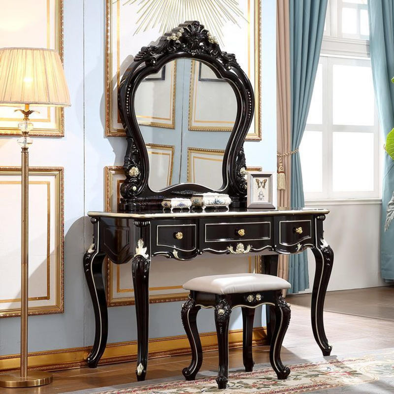 European dressing table small family red dressing table new classical ...