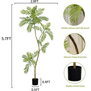 5.7ft Artificial Plants Indoor-Fake Tree Faux Plants Indoor Fake ...