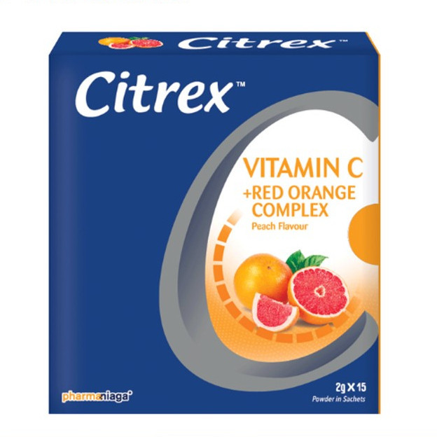 Citrex Vitamin C + Red Orange Complex 2g x 15 Sachets - EXP 17/12/2024 ...