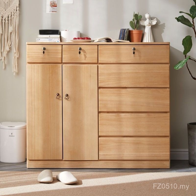 Five Drawers Light Luxury Modern Living Room Solid Wood Storage Locker ...