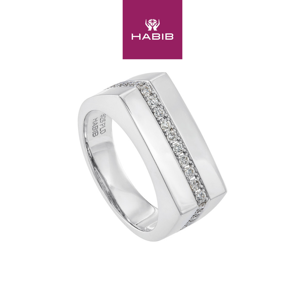 HABIB Diamond Men's Ring in 925 Silver Palladium 270661024(PLD ...