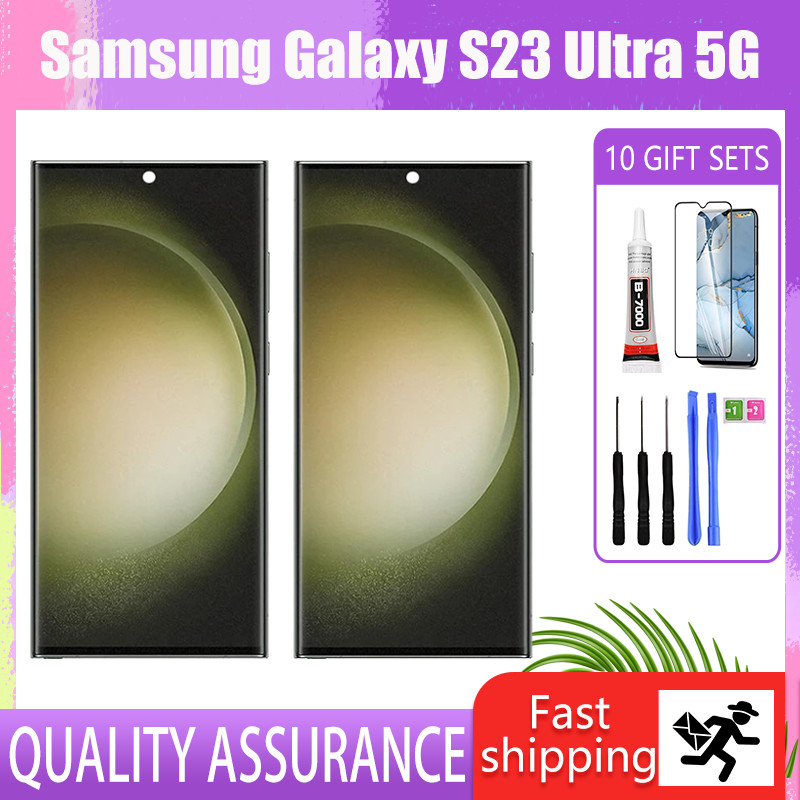 Original AMOLED OLED TFT Samsung Galaxy S23 Ultra 5G LCD Display Curved Touch Screen Digitizer ...