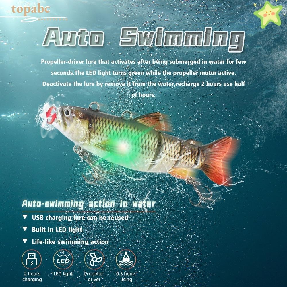 TOPABC Electric fishing bait, Swimbait Electric Multi Jointed Bait, Hot ...