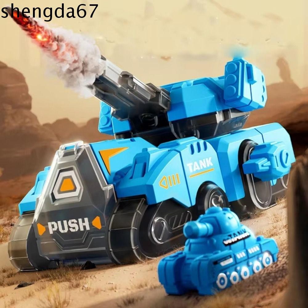 SHENGDA Tank Inertia Car Model, Mother Child Tank Rotatable Clockwork ...