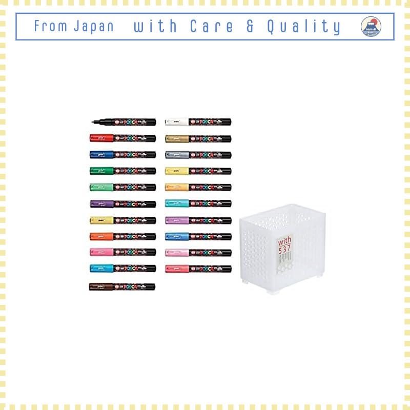 Mitsubishi Pencil uni Posca Water-based Marker Ultra Fine PC-1M-21C Set ...