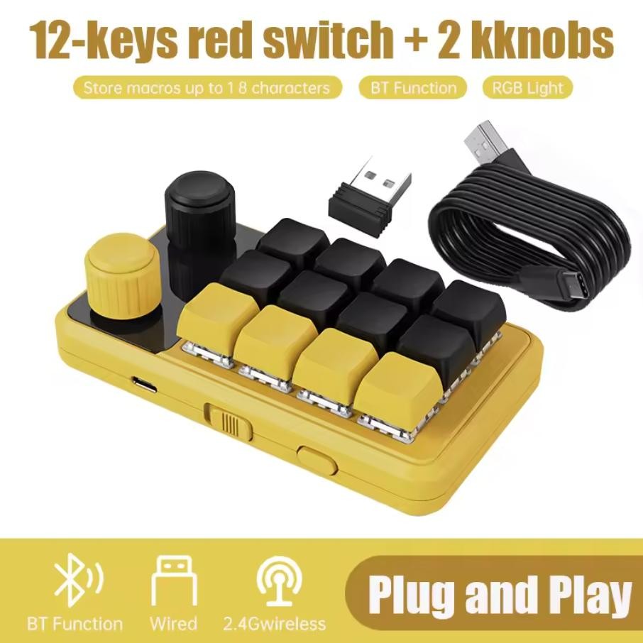 Programming Macro Custom Knob Keyboard Rgb 3 Key Copy Paste Mini Button Photoshop Gaming Keypad