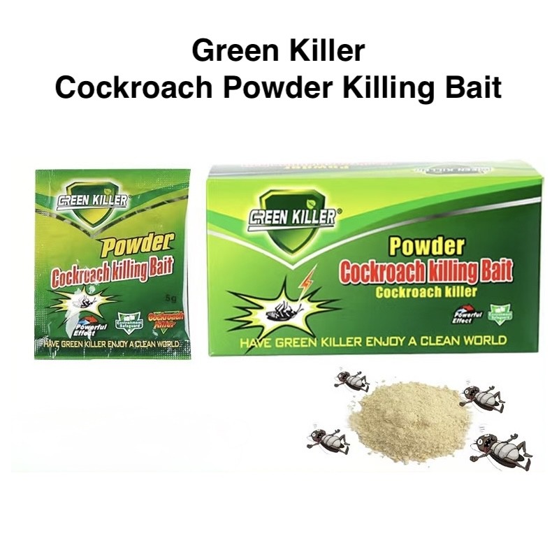 (50pcs 1 Box) Green Killer Cockroach Powder Killing Bait | Shopee Malaysia