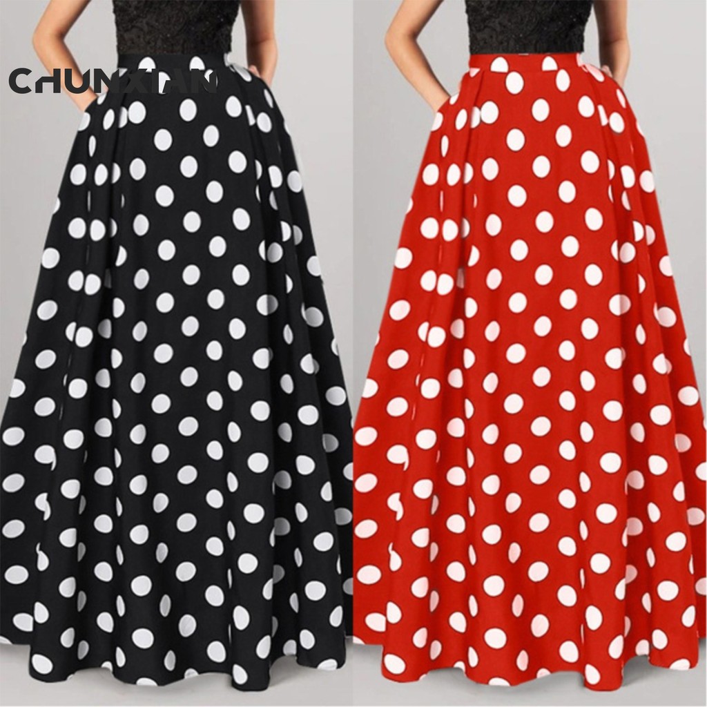 Skirt Polkadots Tema Retro 60an 70an Saloma Pramlee Polka Dot High ...