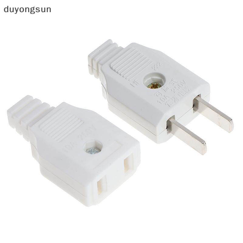 (duyongsun) US 2 Flat Pin AC Electric Power Male Plug Female Socket ...
