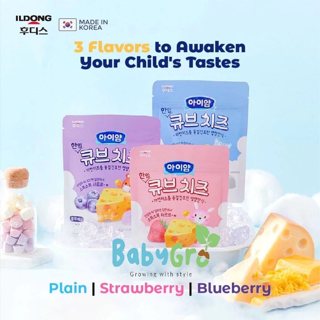 ILDONG Ayiyum Baby Snack Freeze Drying Cheese Cube Bite 20G (12m ...