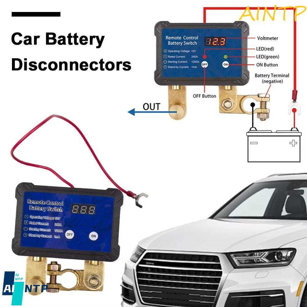 AINTP Car Battery Disconnect Switch, DC12V 240A Digital Display ...
