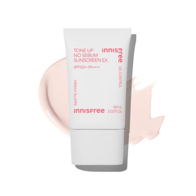 Innisfree Tone-Up No-Sebum Sunscreen EX SPF50+ PA++++ 60ml – Oil Control & Brightening | Shopee ...