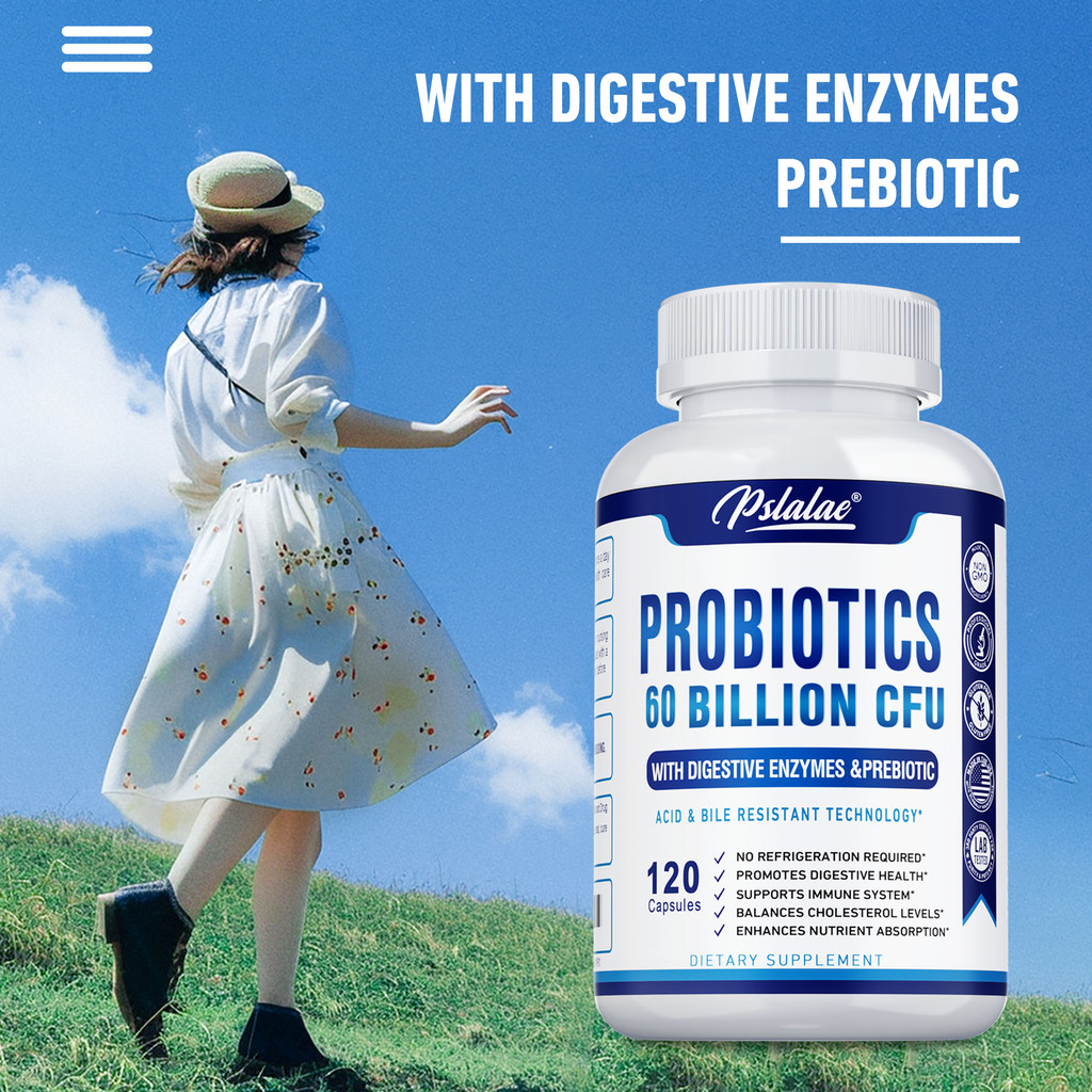Pslalae Premium Probiotics with Organic Prebiotics and Digestive ...