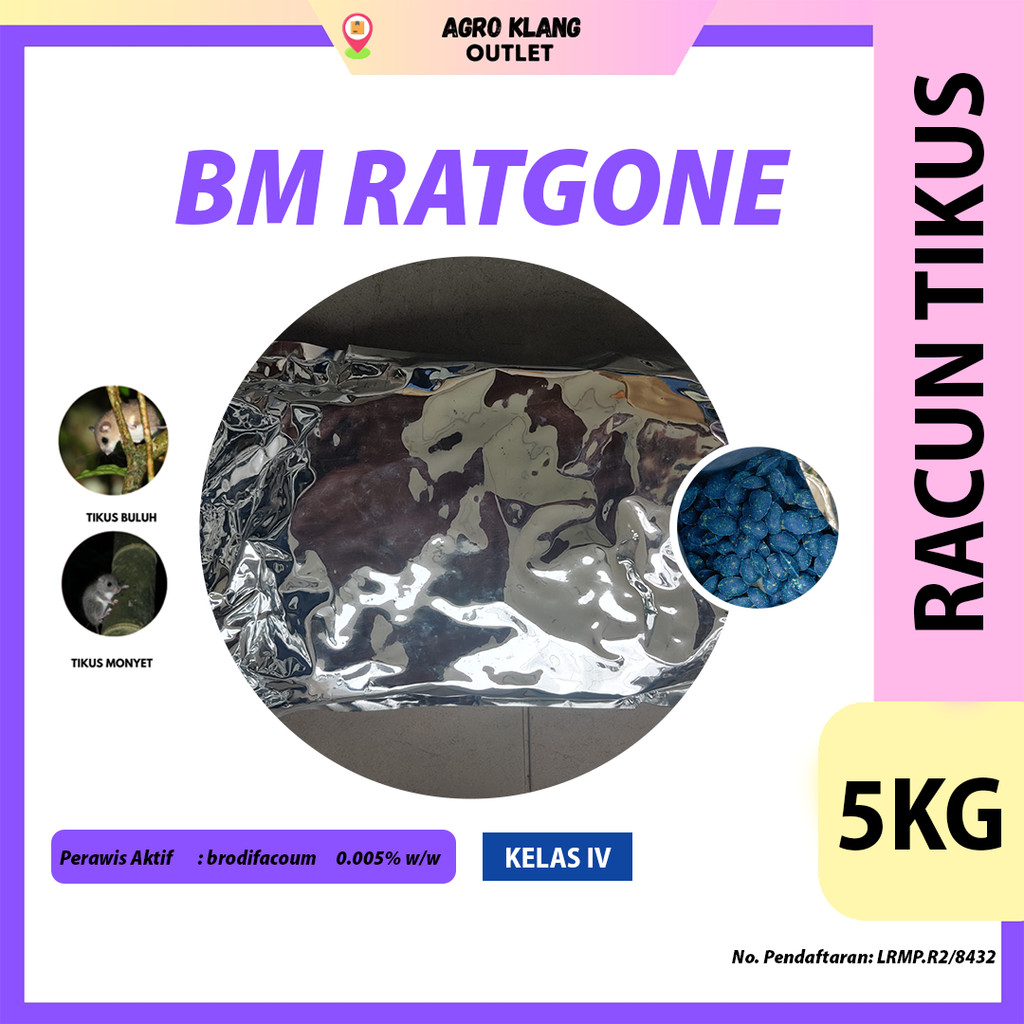 Behn Meyer Ratgone 5kg Racun Tikus Umpan Berbungkah Brodifacoum 0.005% ...