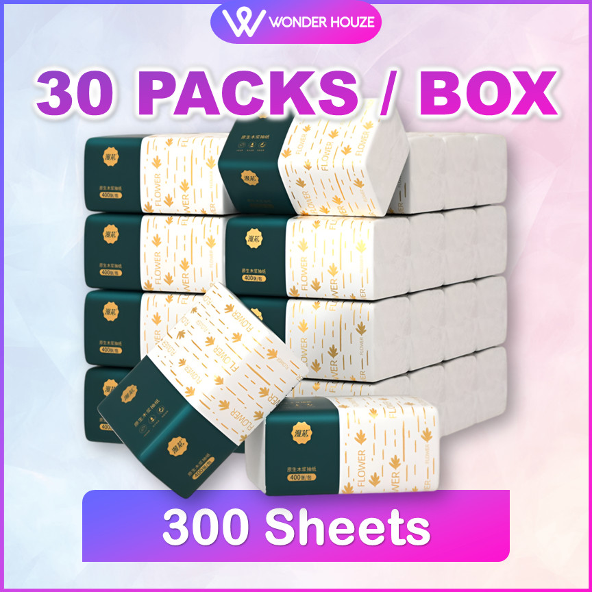 30 Packs/BOX FLOWER Tissue Paper 4-Ply Water Absorbent 300 Sheets ...