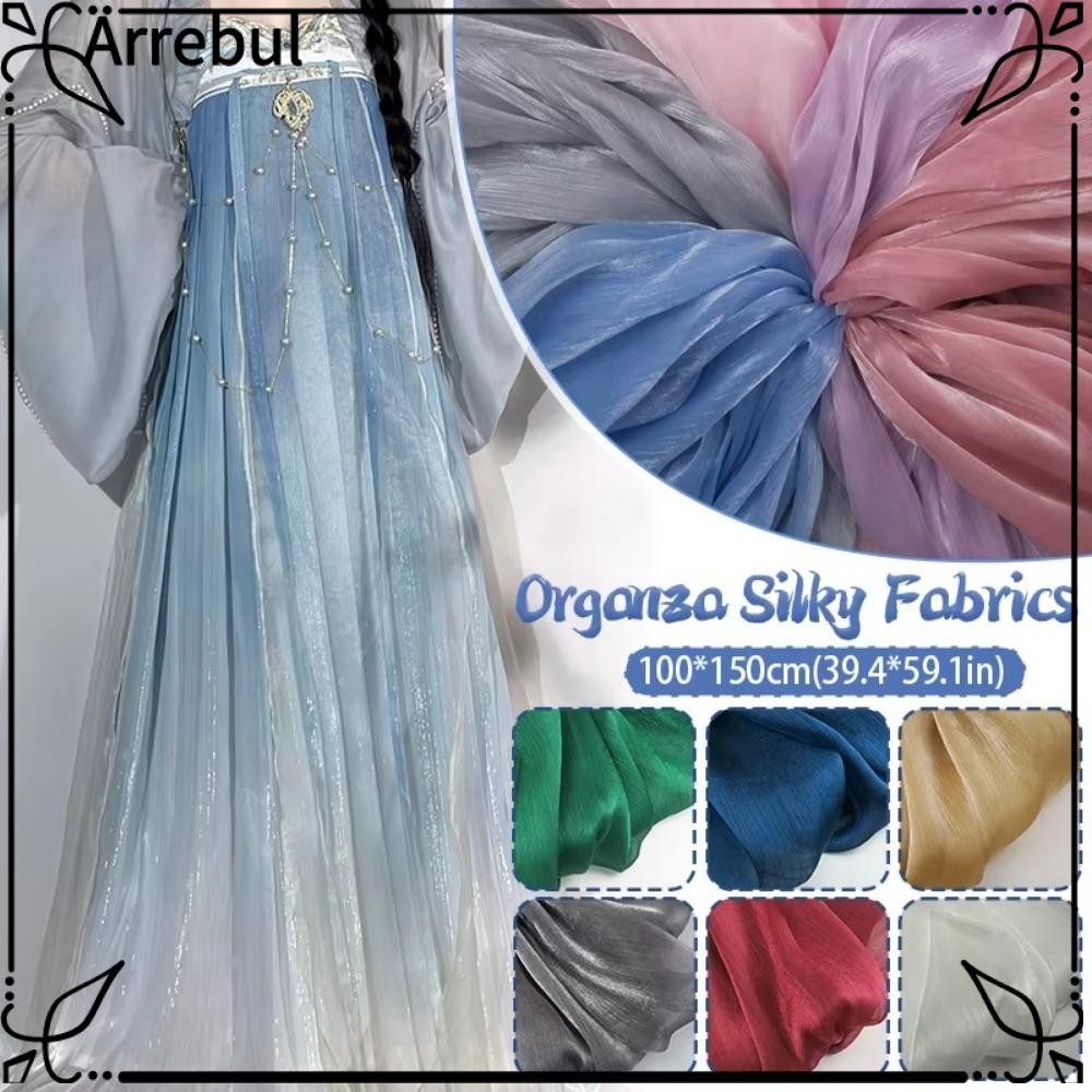 ARREBUL Hanfu Fabric, Water Ripple Bright Organza Fabric, Elegant 1m ...