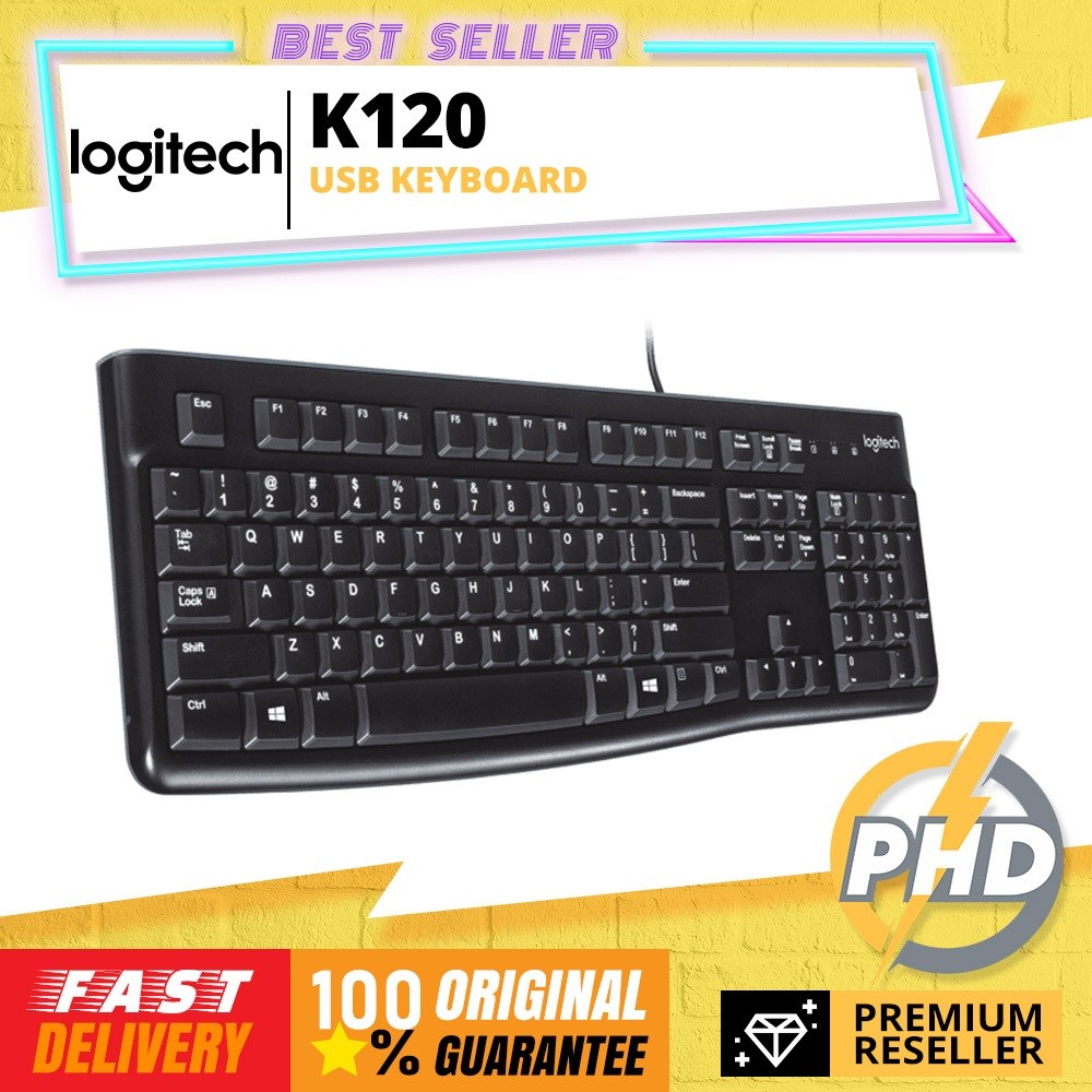(SSales) Logitech K120 Wired Keyboard for Windows, USB Plug-and-Play ...