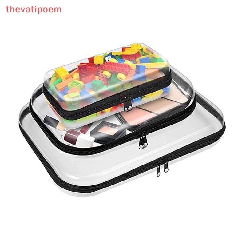 [thevatipoem] 3pcs Plastic Zippered Pouch Hard Bins Storage Bins ...