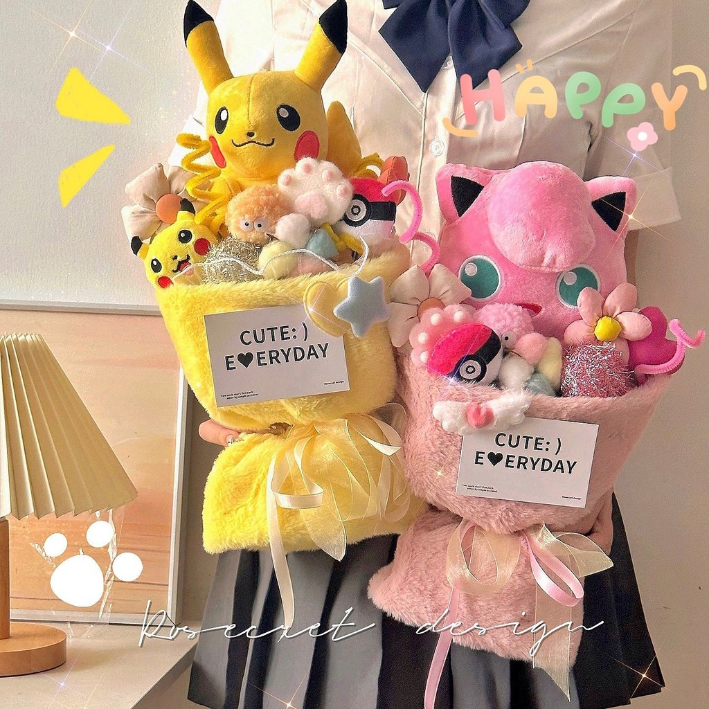 Pikachu Cartoon Doll Bouquet Pokémon Doll Toy Flower Creative Cute ...