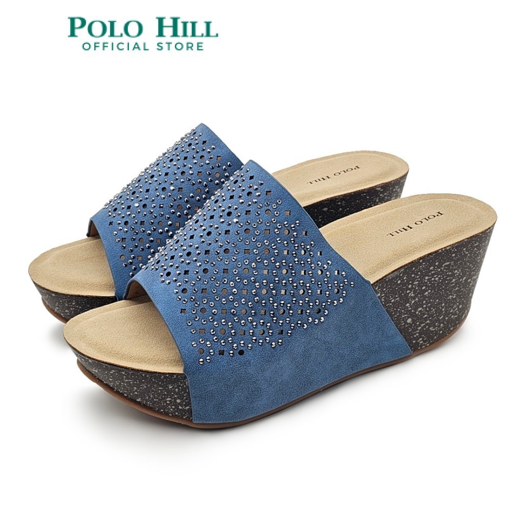 POLO HILL Ladies Single Band Platform Slide On Wedges PLSW-LS5287 ...