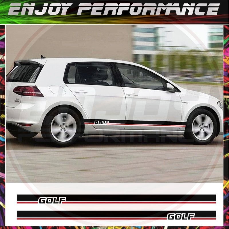 Auto Sport Styling Vinyl Decals Car Door Side Stripes Skirt Stickers ...