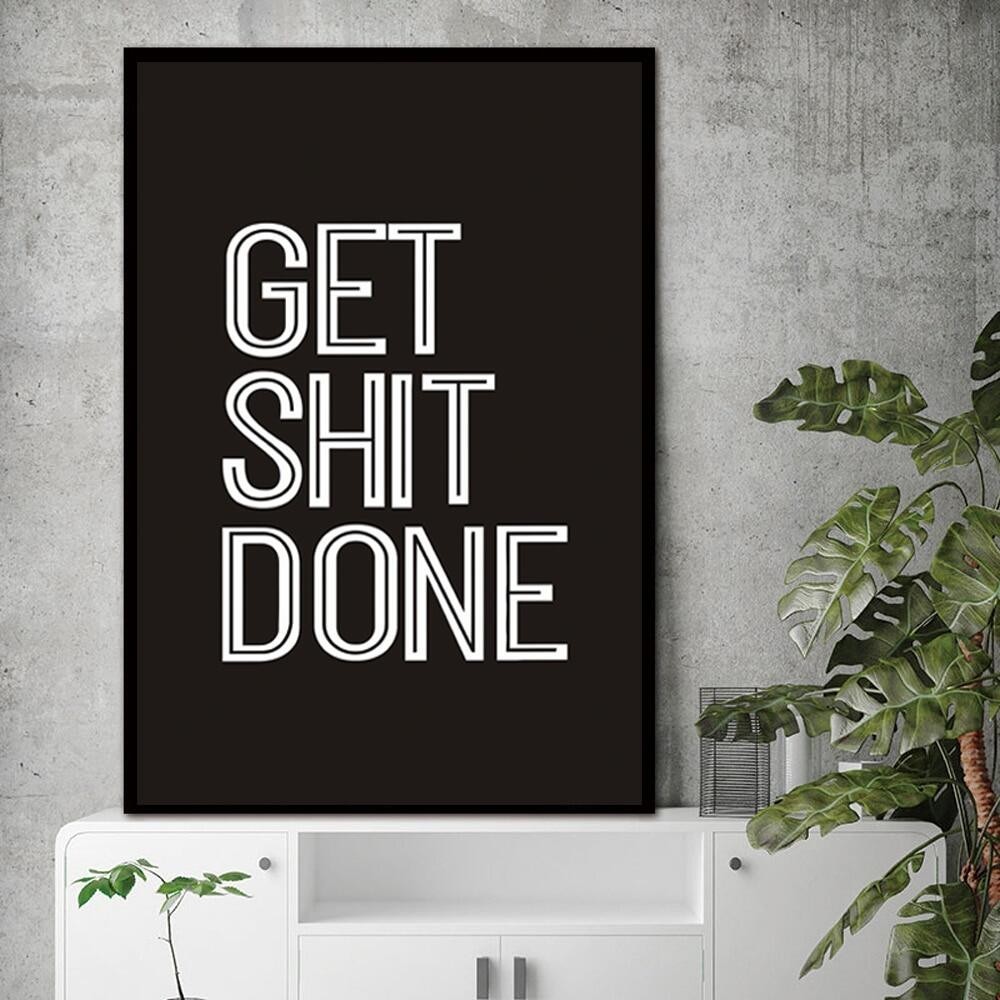 Get Shit Done Letter Canvas Painting Modern Print Inspirational ...