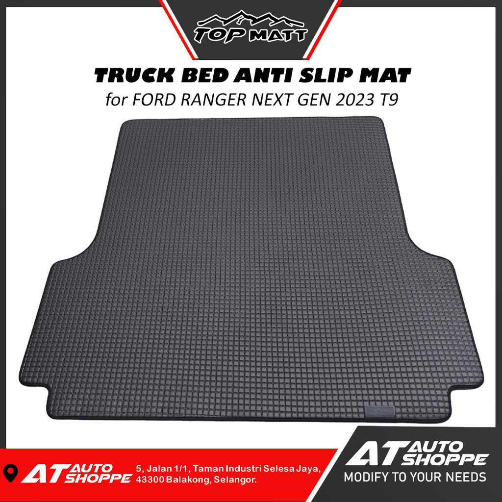 TOP MATT TRUCK BED NON-SLIP RUBBER MAT FOR FORD RANGER NEXT GEN 2023 T9 ...