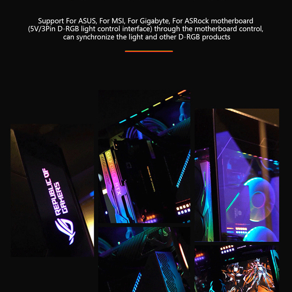 Rain 5V 3 Pin ARGB RGBW Cable ASUS AURA SYNC RGB 10 Hub Splitter SATA ...