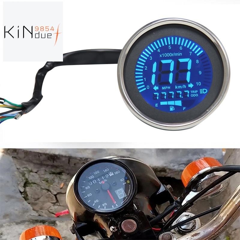 Universal Motorcycle Digital Speedometer Retro LCD Odometer Cafe Racer ...