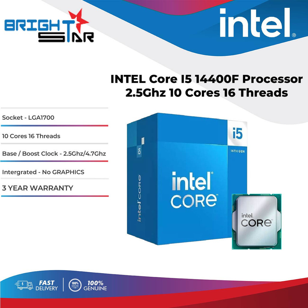 INTEL Core I5 14400F 2.5Ghz 14th Gen LGA1700 Processor | Shopee Malaysia