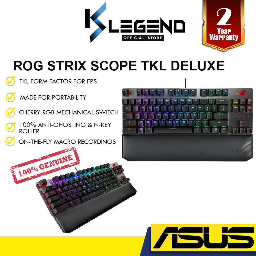 ASUS X801 ROG STRIX SCOPE TKL DELUXE/BL/US CHEERY MX BLUE SWITCH RGB ...